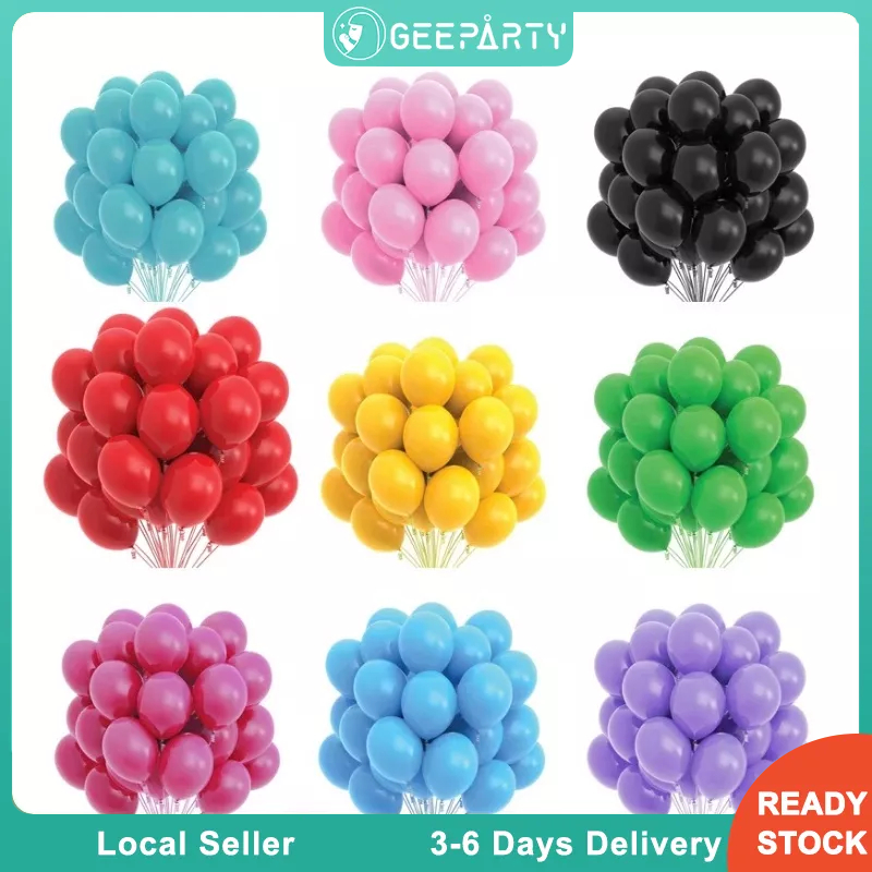 GeeParty 10Pcs 10Inch Matte Latex Thick Balloon Birthday Party Supplies ...