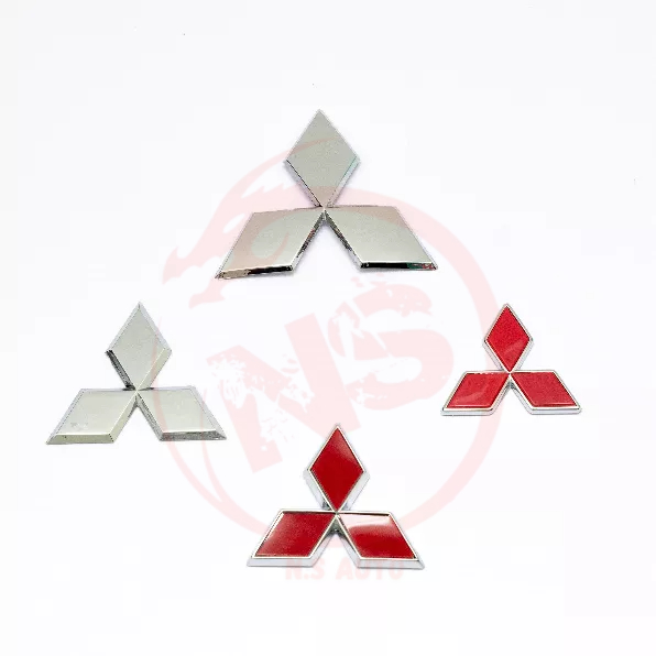 Mitsubishi Front Rear Red Badge Logo/ Chrome Logo Car Emblem | Shopee ...
