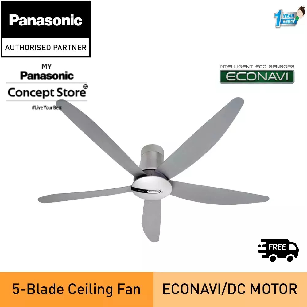 PANASONIC CEILING FAN ECONAVI 5 BLADES F-M15H5 (60") - SHORT | Shopee ...