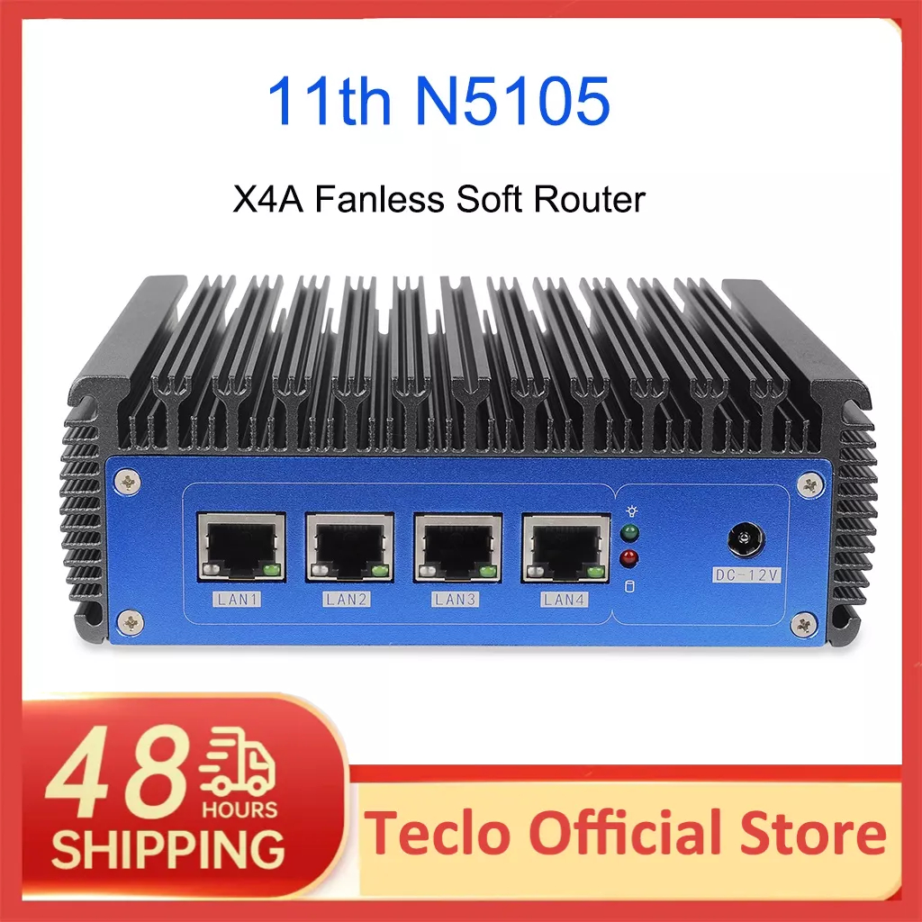 New 2.5G pfSense Router 11th Intel N5105 4*lntel i225 Nics NVMe 2*DDR4 ...
