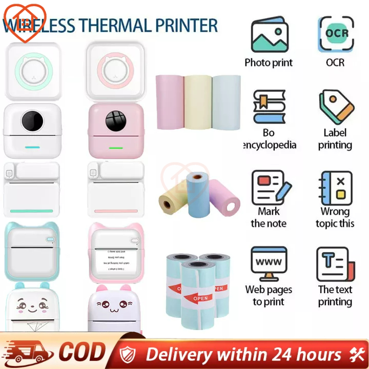 📣LOWEST PRICE📣Mini Portable Thermal Printer Paper Photo Pocket Thermal ...