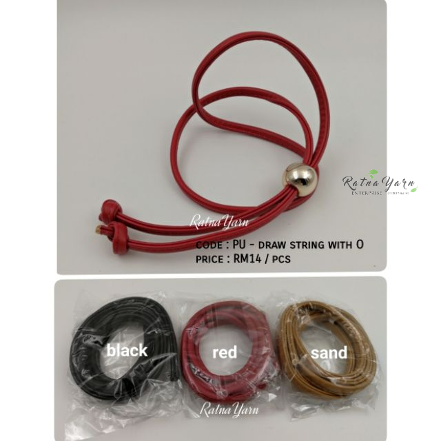 [READY STOCK] PU - draw string with O bead / DIY bag accessories / tali ...