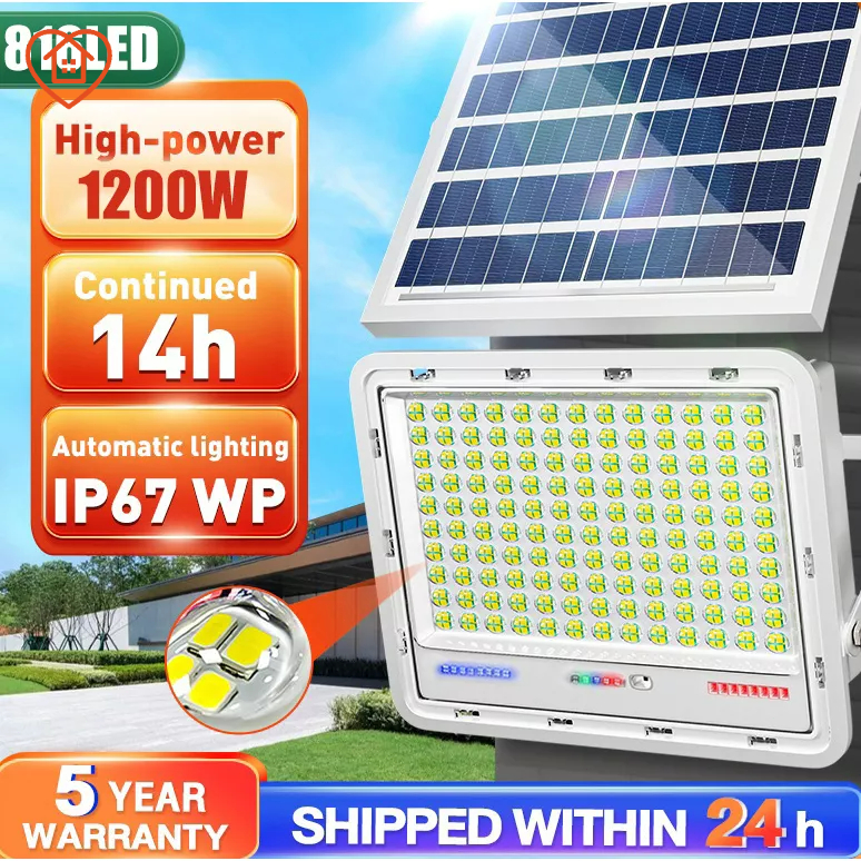 📣LOWEST PRICE📣 1200W Solar Light Outdoor Lighting Solar Spotlight ...