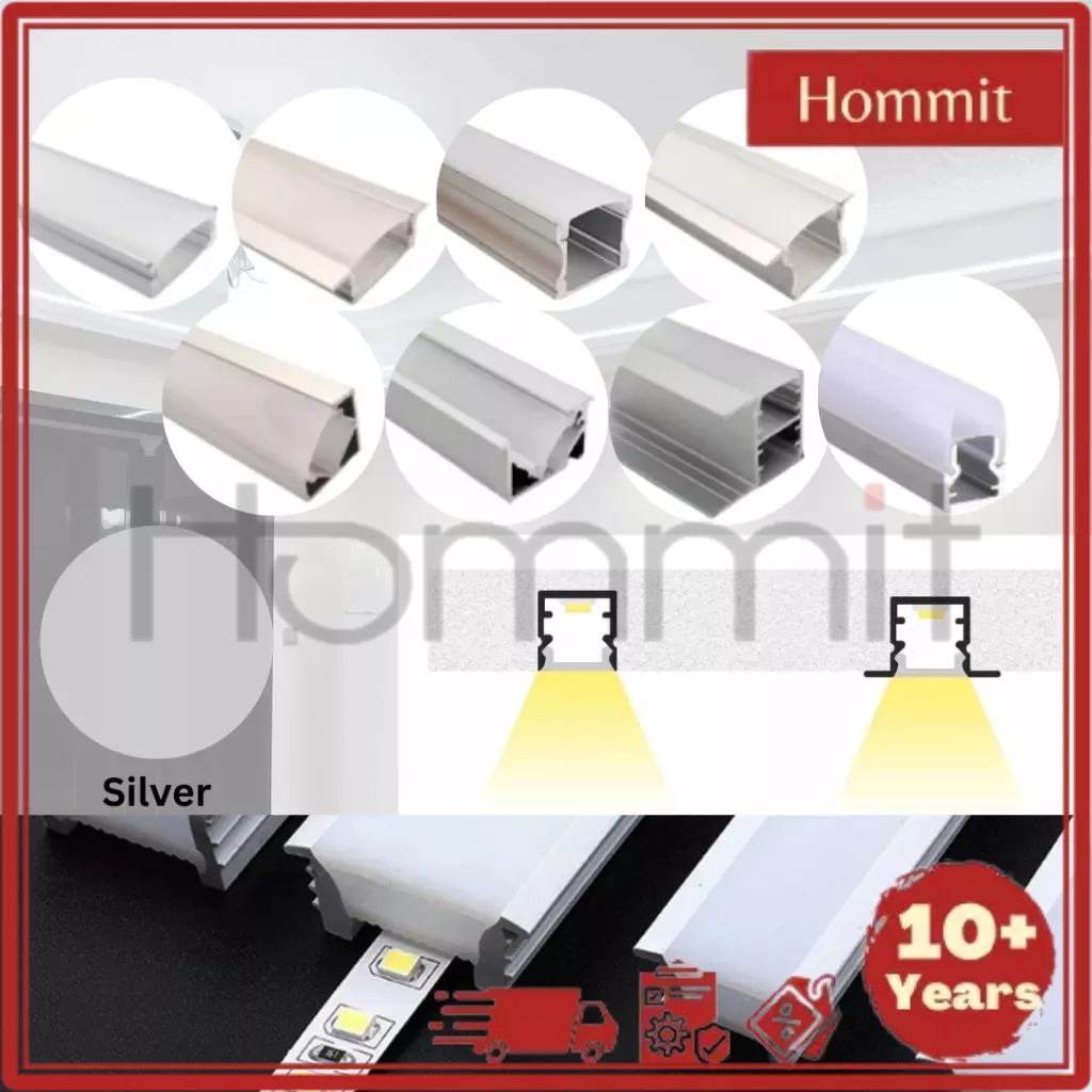 Besi Track LED 1m/1.5m Aluminium LED strip lights track U/V/L channel ...