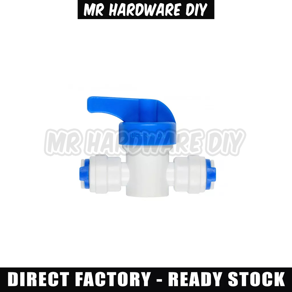 Multipurpose 1/4" to 1/4" Tube Quick Fitting Tap Shut Off Ball Valve ...