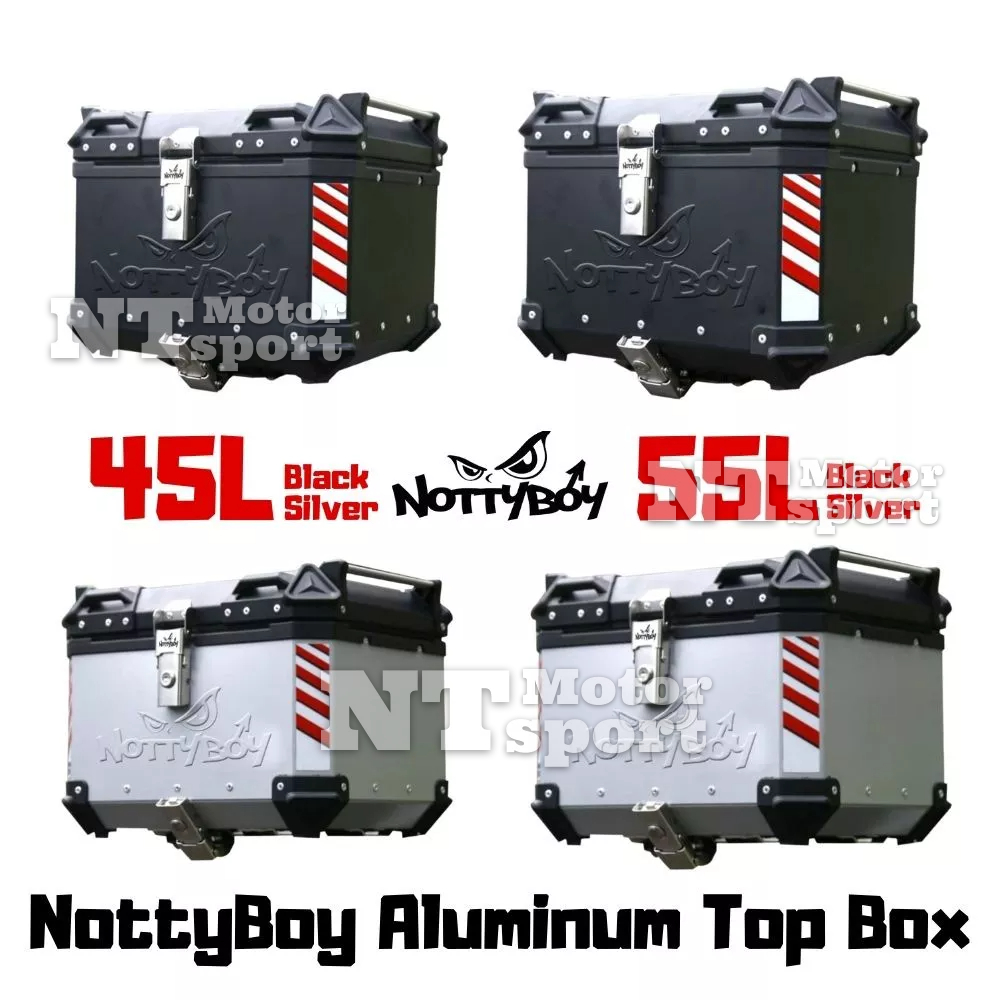 Nottyboy Heavy Duty Aluminium Top Box Flat Design with Solid Steel Universal Base Plate ...