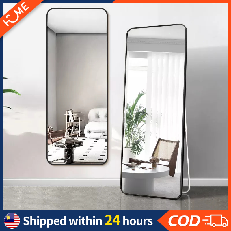 Full-length mirror fillet Cermin Standing Long Mirror Home decor Stand ...