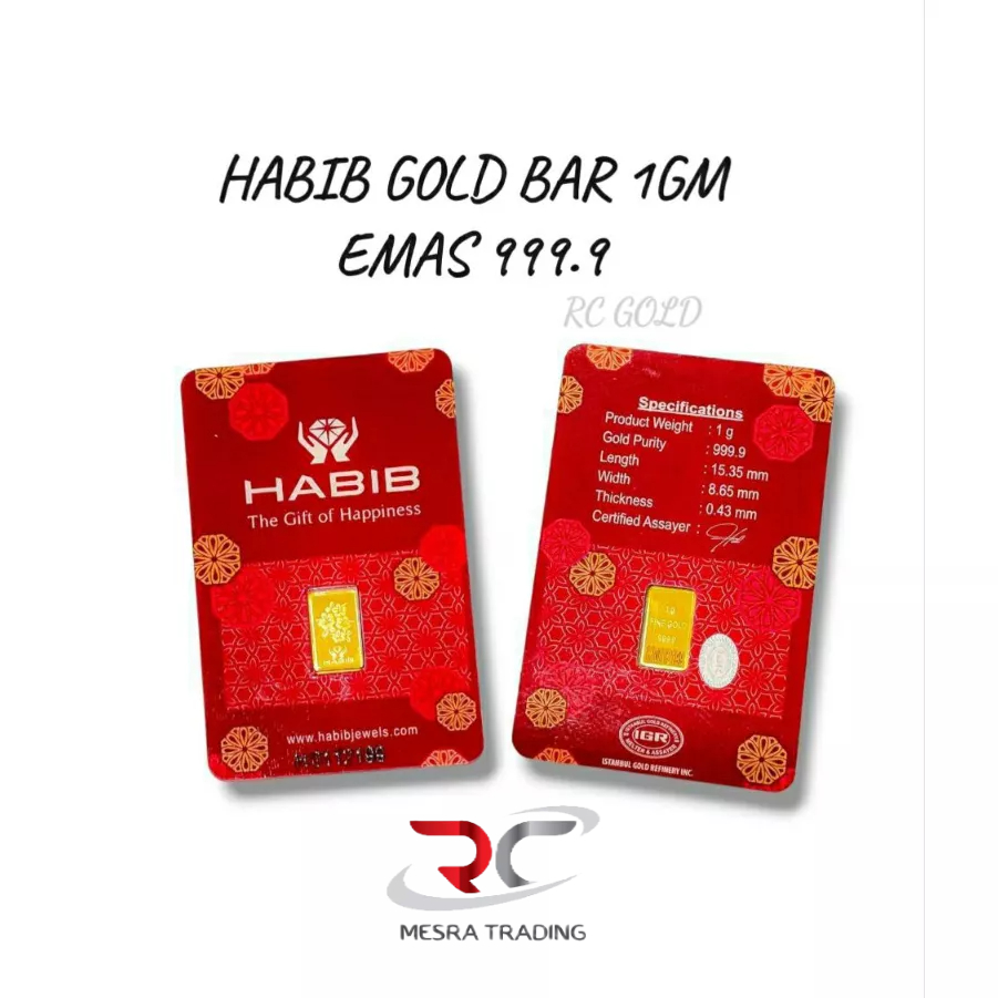 HABIB 1G 999.9 GOLD BAR THE GIFT OF HAPPINESS GOLD BAR 999.9 1GM ...