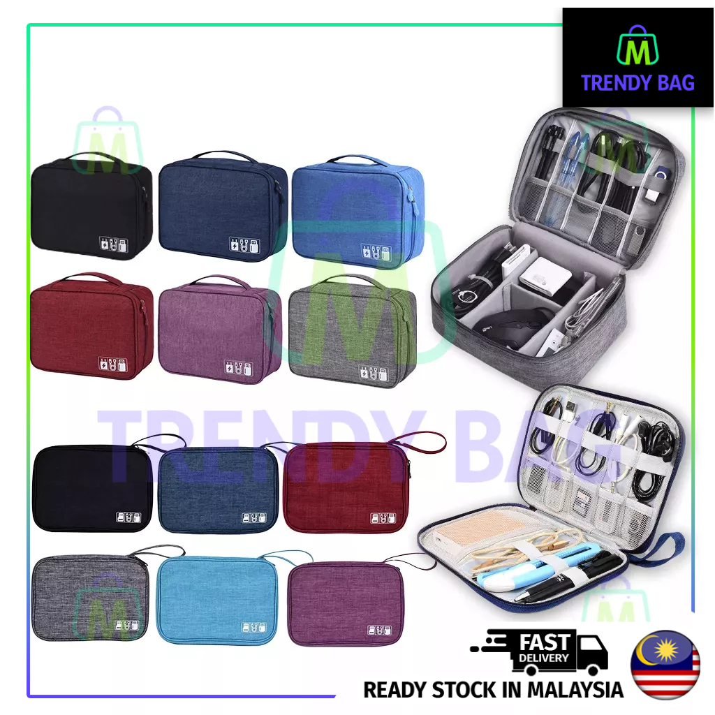 Travel Electronic Bags Gadget Organizer Bag USB Cable Storage Pouch ...