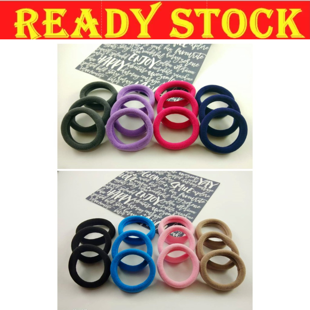 K-7 Rubberband 100%good quality black Hair ties Getah rambut warna ...