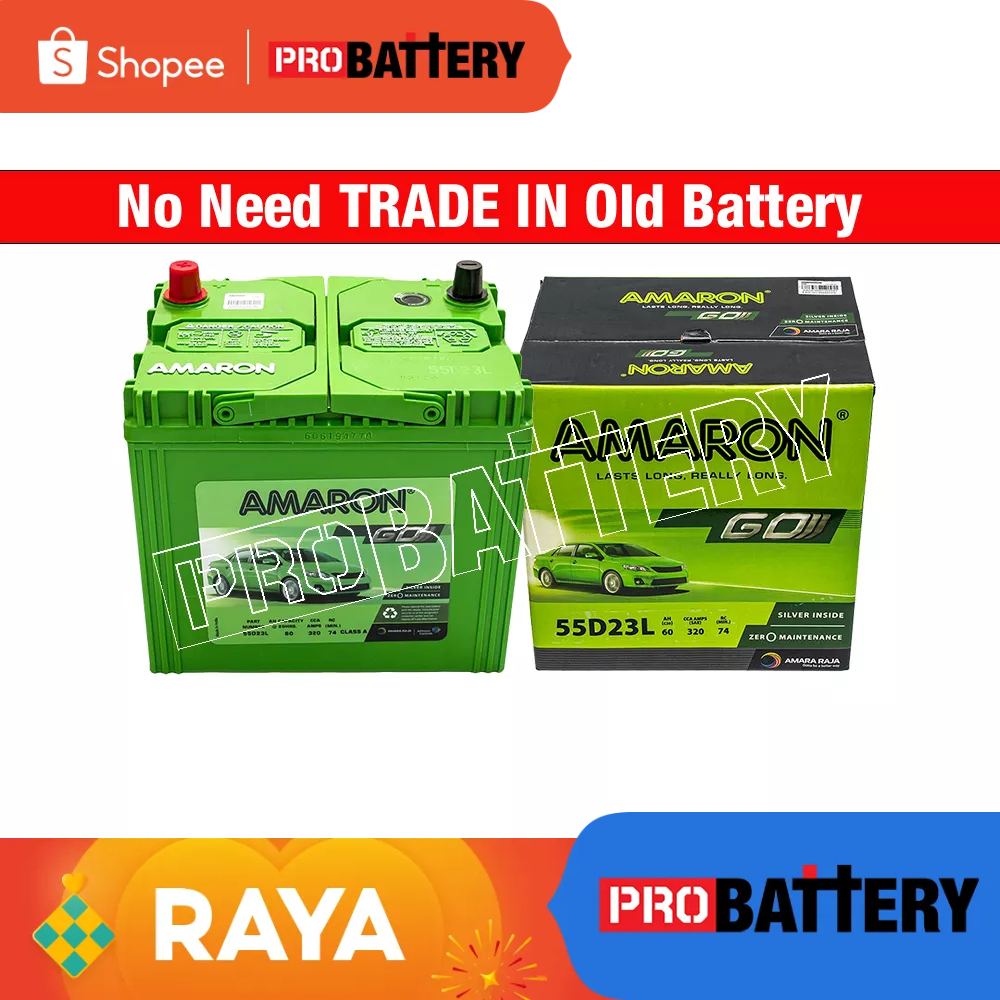 AMARON GO 55D23L (MF) - 60AH - Car Battery - Camry, Innova, Sylphy, X ...