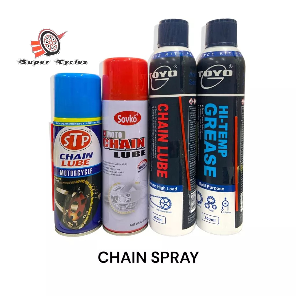 CHAIN SPRAY (330ML) YAMALUBE / HI-TEMP GREASE TOYO / STP CHAIN LUBE ...