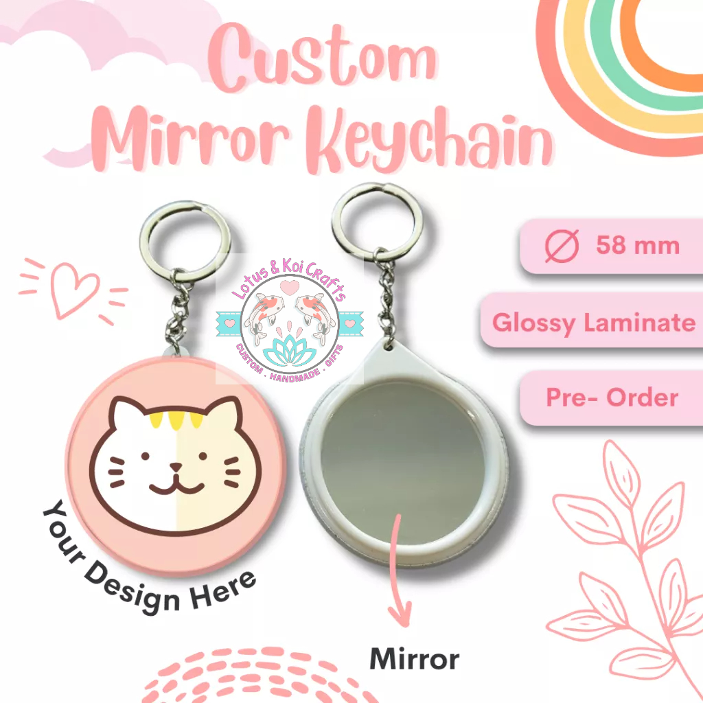 Custom Mirror Keychain 58 mm | Shopee Malaysia
