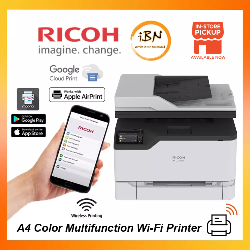 Ricoh MC240FW 24ppm Color Multi-function Printer With Mobile Printing M ...