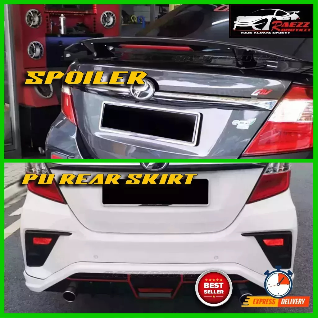 💥Ready Stock💥Perodua Bezza 2020 PU Rear Bodykit & Spoiler With Colour ...