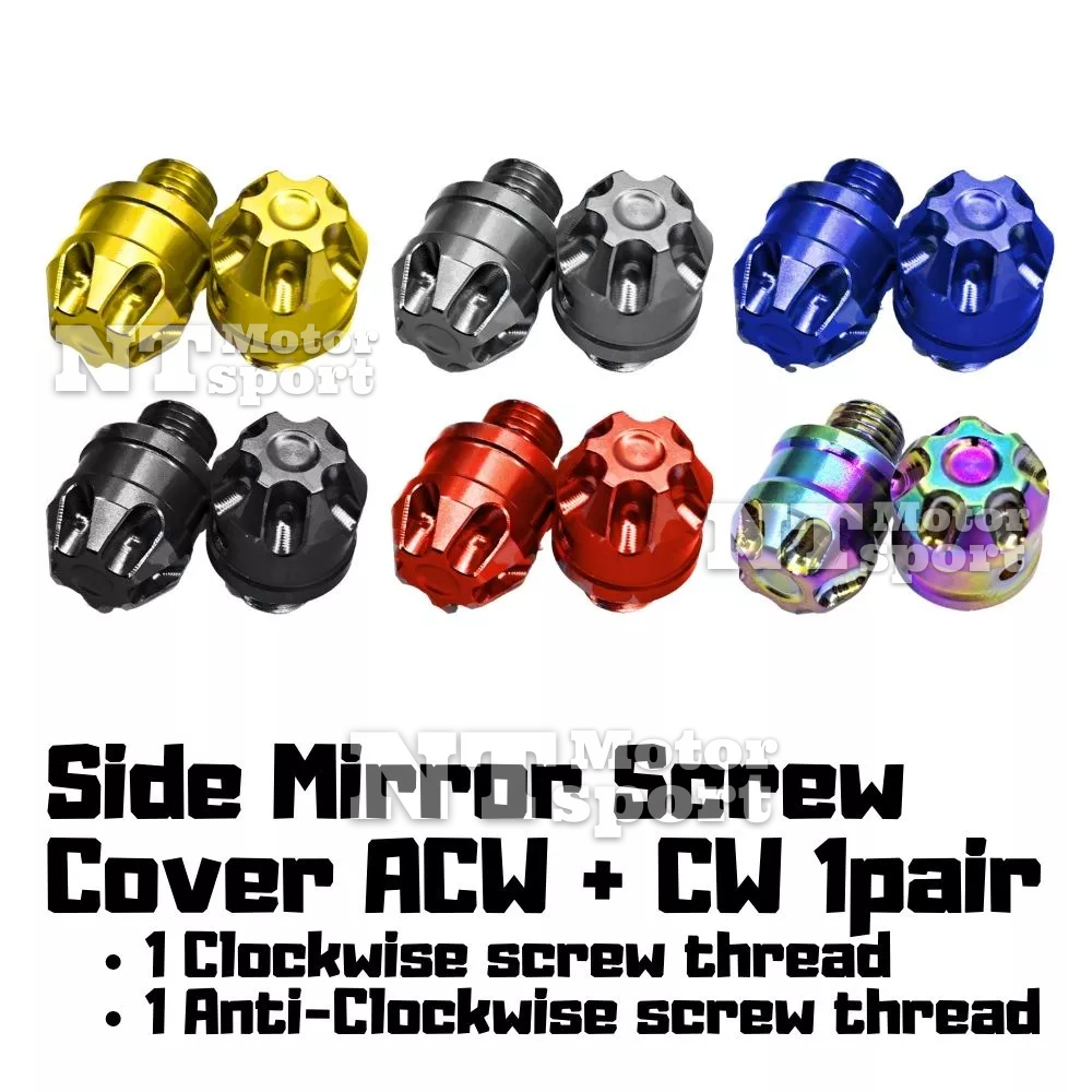 Universal Motorcycle CNC Rear Side View Mirrors Screw ACW + CW 1pair (1 ... Universal Motorcycle CNC Rear Side View Mirrors Screw ACW + CW 1pair (1 ...