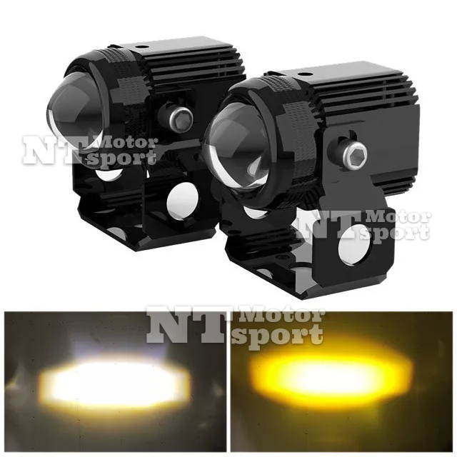2pcs Waterproof Motorcycle Mini LED Fog Lamp V1 Spotlight White Yellow ...
