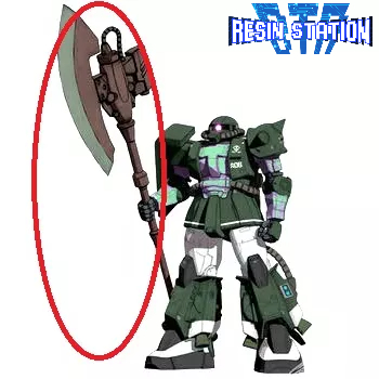 RESIN WEAPON BIG AXE LARGE HEAT HAWK 1/100 FOR MG ZAKU II MS-06 ...