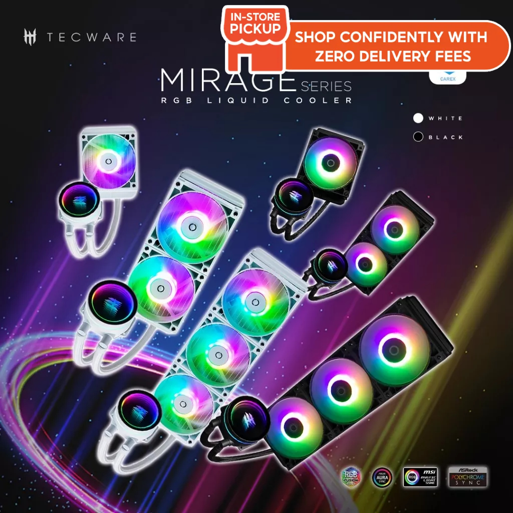 # TECWARE Mirage Series [120/240/360] ARGB AIO CPU Cooler # [BLACK ...