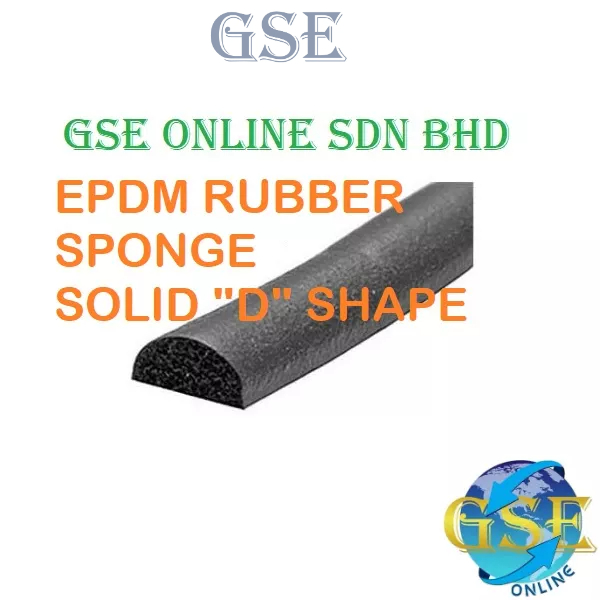 EPDM Semi Round/D Rubber Sponge, 2m/pc, Black colour, Medium Density ...