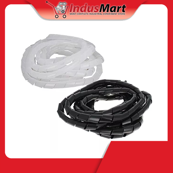 (10mm) BLACK Polyethylene Cable and Wire Cord Spiral Wrap for Computer ...