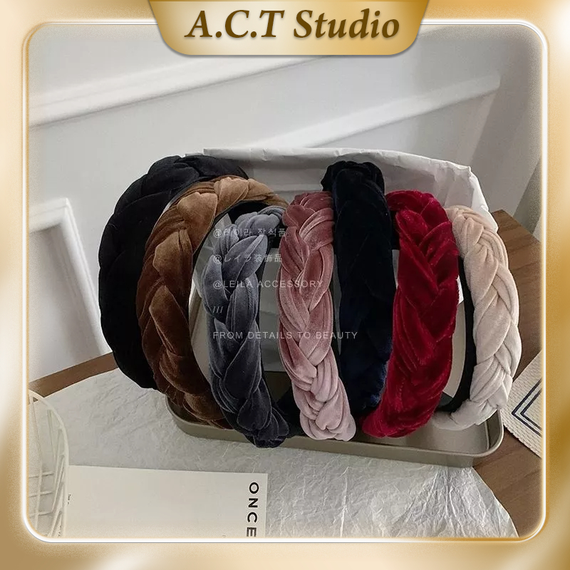 ACT STUDIO Premium Velvet Twist Style Hairband Korean Style Headband ...