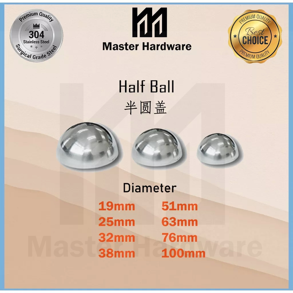 SS304 HALF BALL 半圆盖 Q039 (B) | Shopee Malaysia