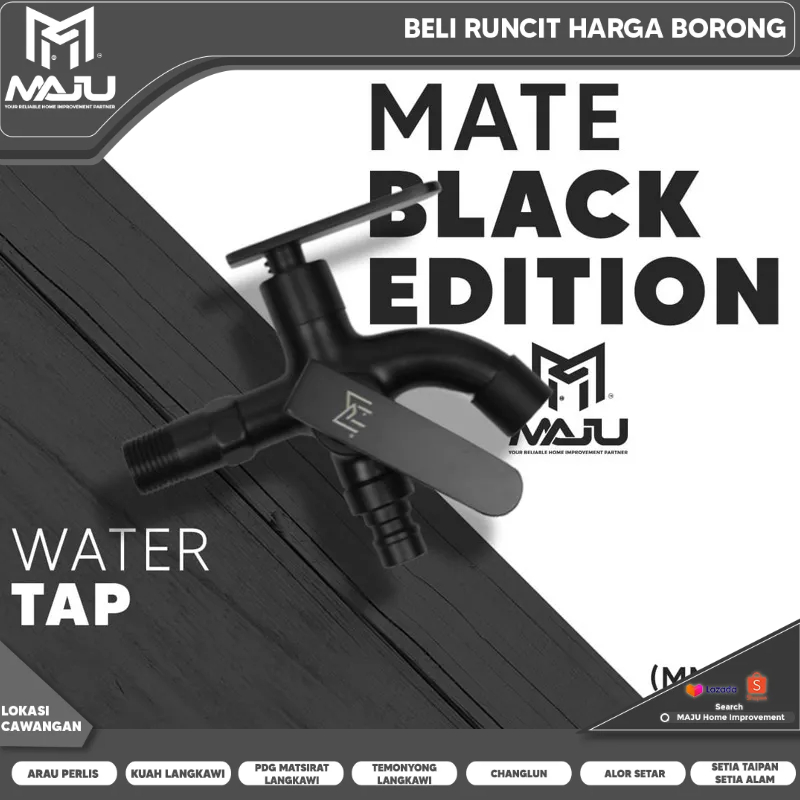 MAJU MMB10 MATT BLACK TWO WAY TAP | Shopee Malaysia
