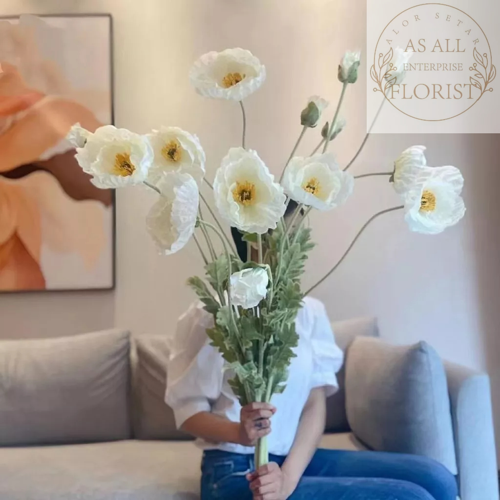 Big Poppies X2 Flower Wedding Home Decor Bunga Pelamin Murah Hantaran ...