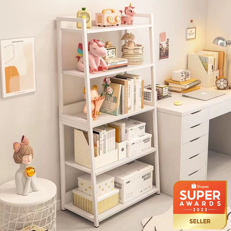 Lerberg 4 Tier Multipurpose Shelf Storage Rack Metal BookShelf Office ...