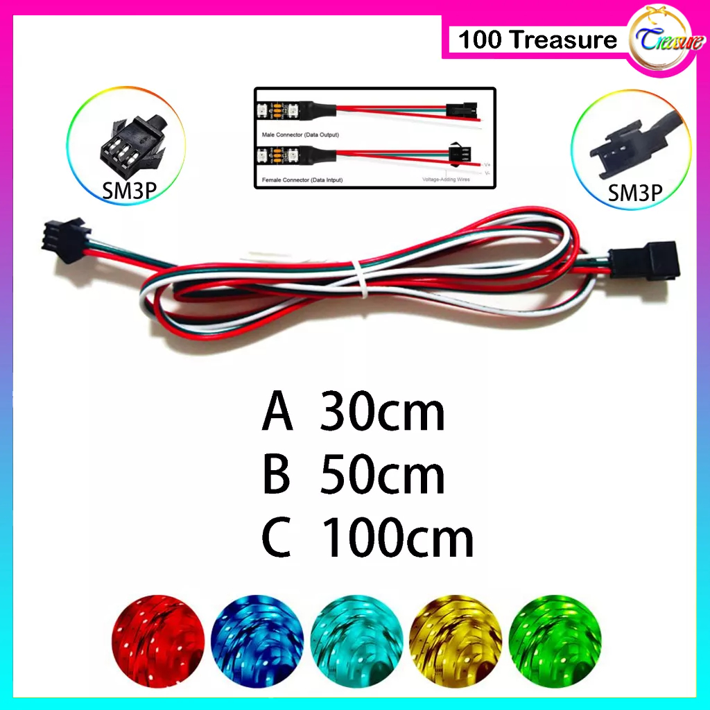 Ready Stock: JST SM3P Male to SM3P Female Computer motherboard LED ...