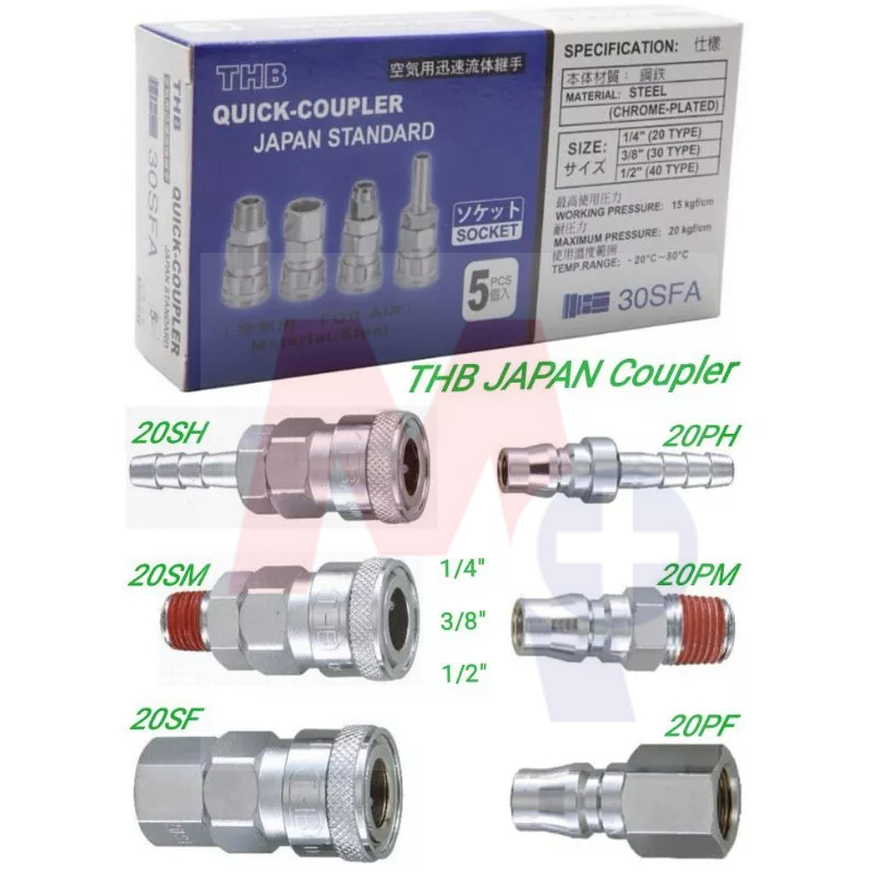 Japan STYLE THB Coupler Quick Coupler Compressor Quick Coupler Air Hose Quick Coupler 20SH 20PH ...