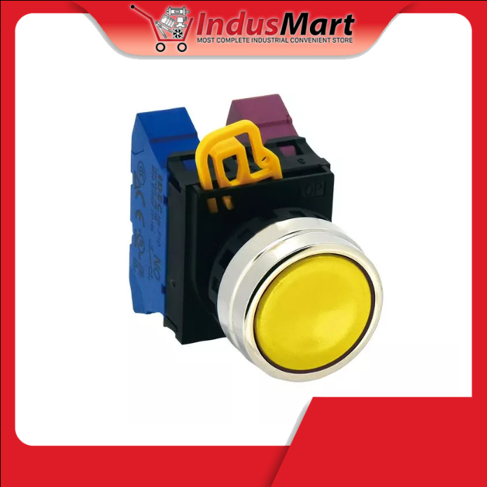 IDEC YW4B-M1E10Y 22mm YW METAL RING PUSH BUTTON 1NO YELLOW | Shopee ...