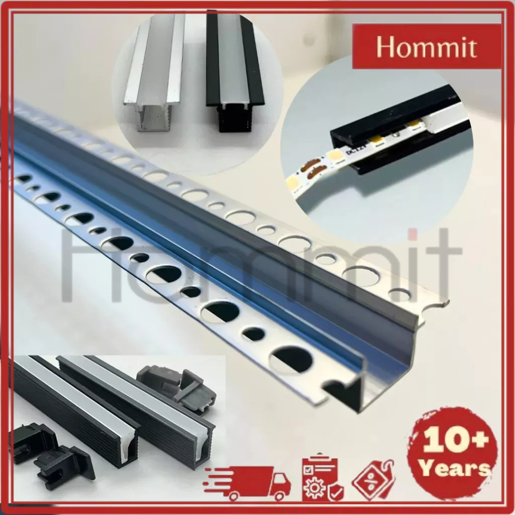 Flat Angle Frameless Embedded Black Coated Aluminium LED strip U ...