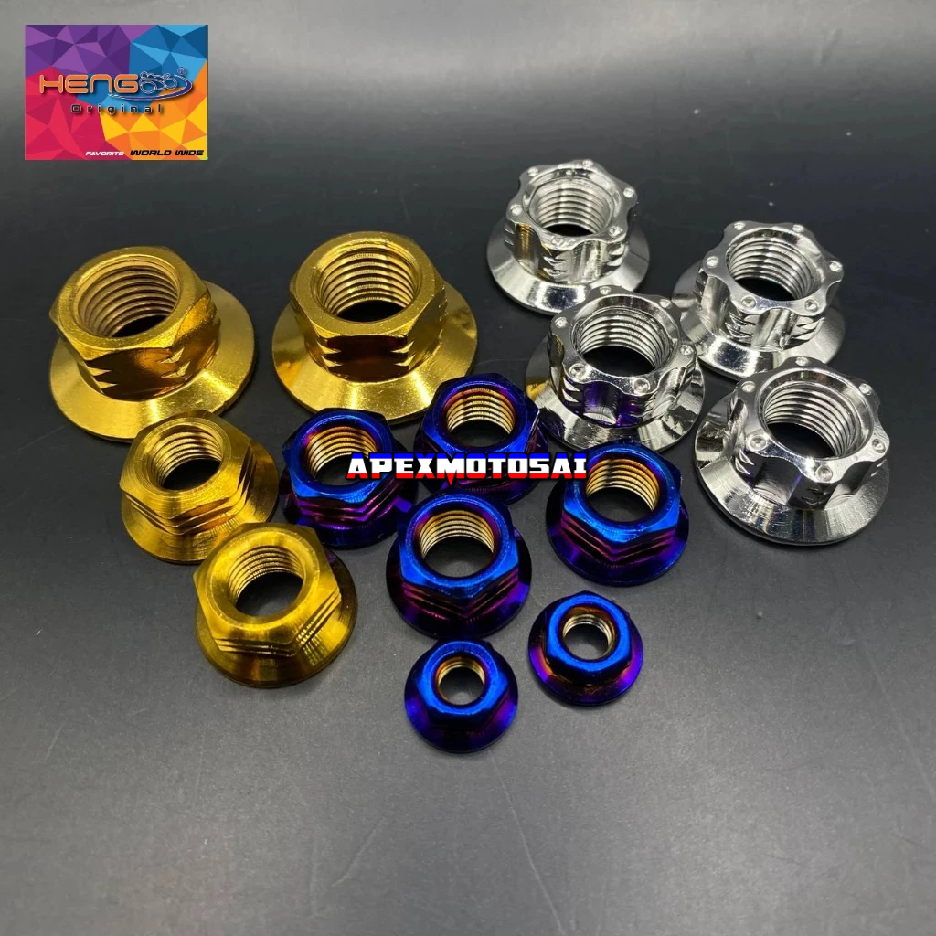 🇹🇭💥NUT SKRU BRAND HENG THAILAND💥🇹🇭 NUT M6 M8 M10 M12 M14 GOLD TITANIUM ...