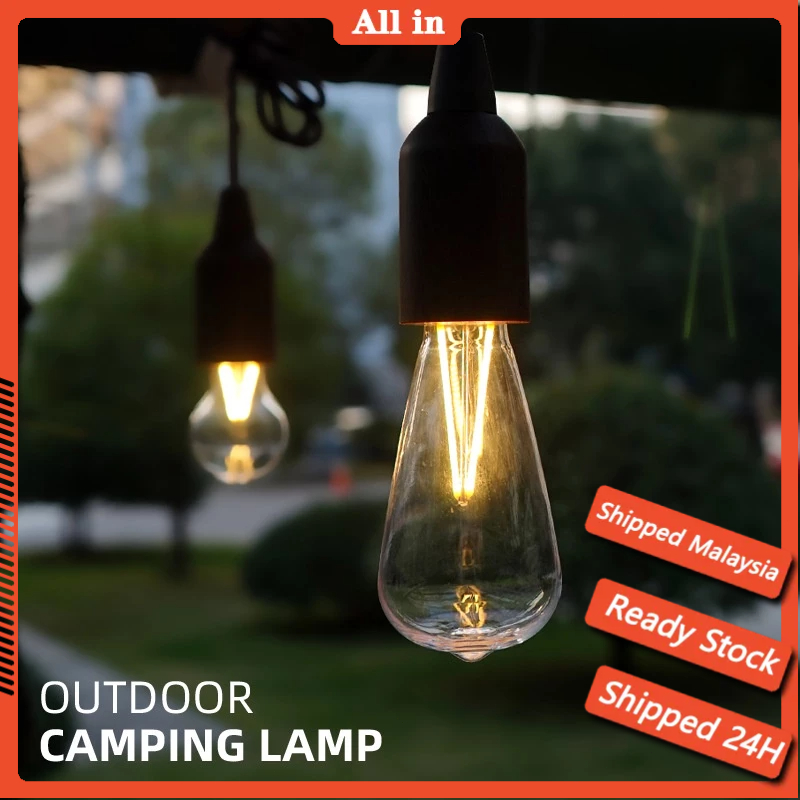 Waterproof Camping Hanging Pull String Light Atmosphere Lamp Warm Light ...