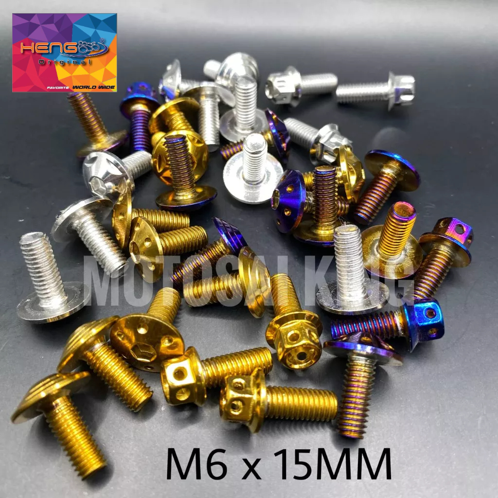 🔥M6 SAIZ 10 PANJANG 15MM SKRU COVER EXHAUST🔥🇹🇭 SKRU COVER EKZOS Y15ZR ...