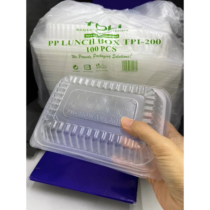 Toli Disposable PP Lunch Box TPI-200 TPI200 Kotak Nasi (auto lock ...