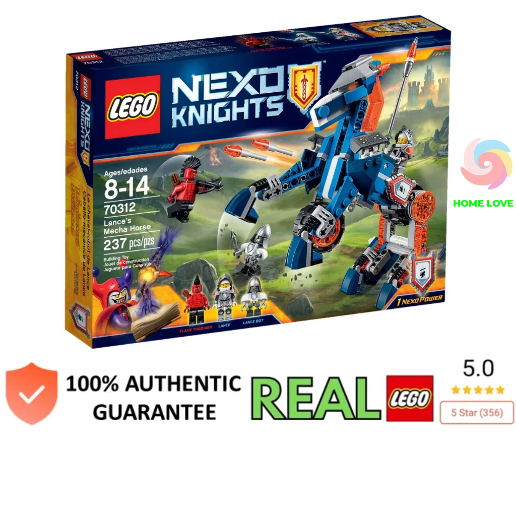 Lego Nexo Knights 70312 Lance's Mecha Horse - Buildable 2-in-1 Action Figure Set 乐高 Nexo Knights ...
