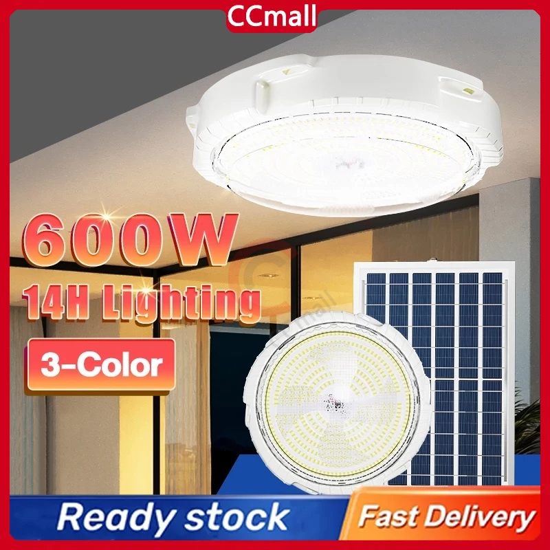 3-Tone Light Solar Light Indoor Lamp 600W Led Solar Light Ceiling ...