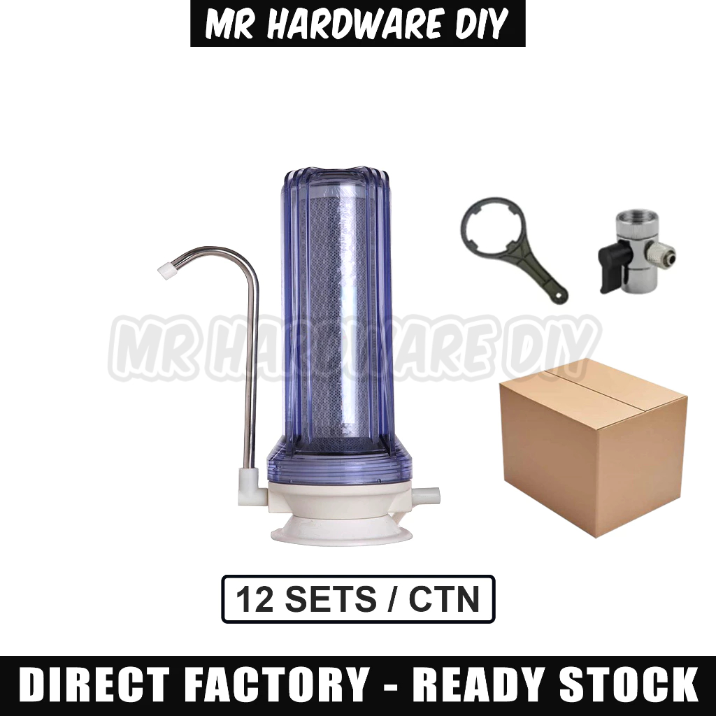 [BUNDLE] Single Domestic Water Filter Housing System 10" CTO Carbon ...