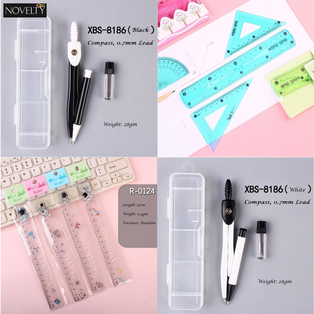 School Ruler Compass Geometry Set Geometri Kompas Pembaris Student ...