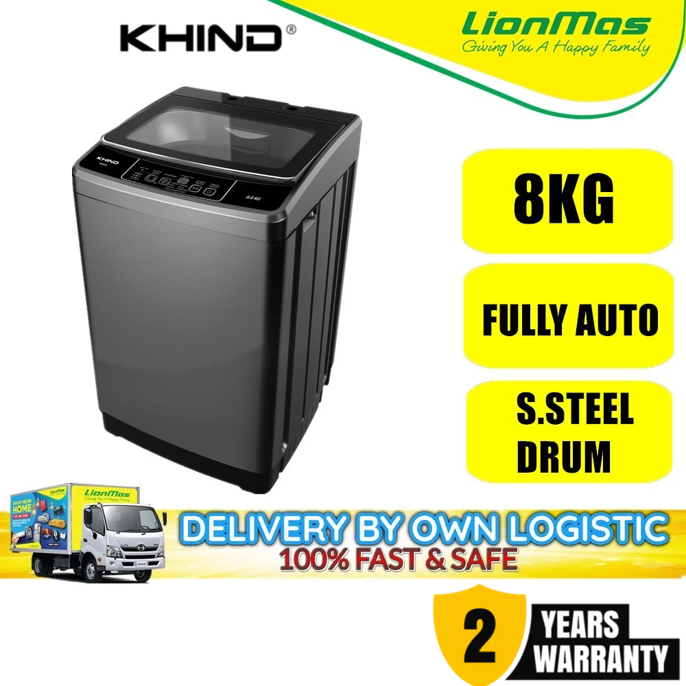 KHIND 8kg Fully Auto Washing Machine WM80A MESIN BASUH | Shopee Malaysia