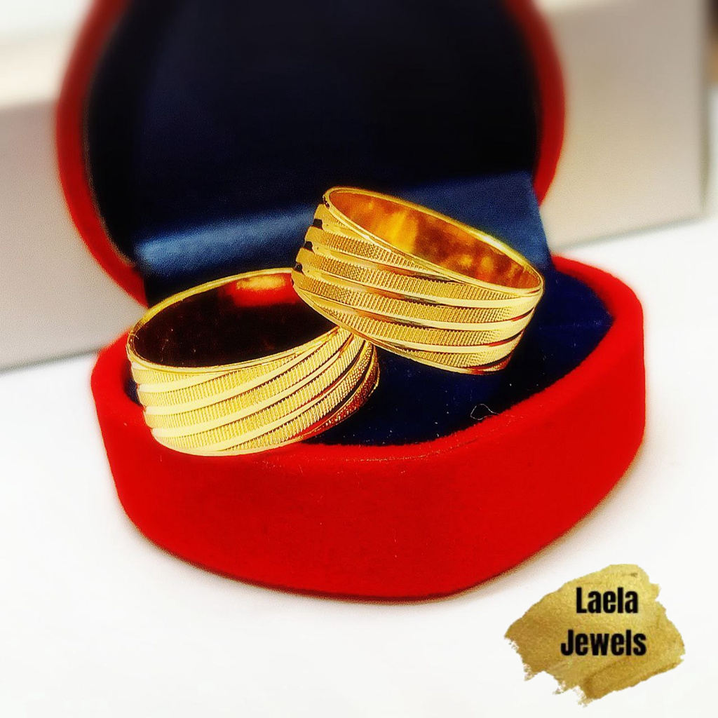 LAELA CINCIN BELAH ROTAN ZEBRA LEBAR PADU EMAS TULEN 916 GOLD RING ...