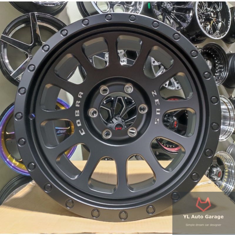 [4x4] Lenso Zeus Cobra Z03 Sport Rim [Matte Black] 18x9JJ ET10 (6x139.7 ...