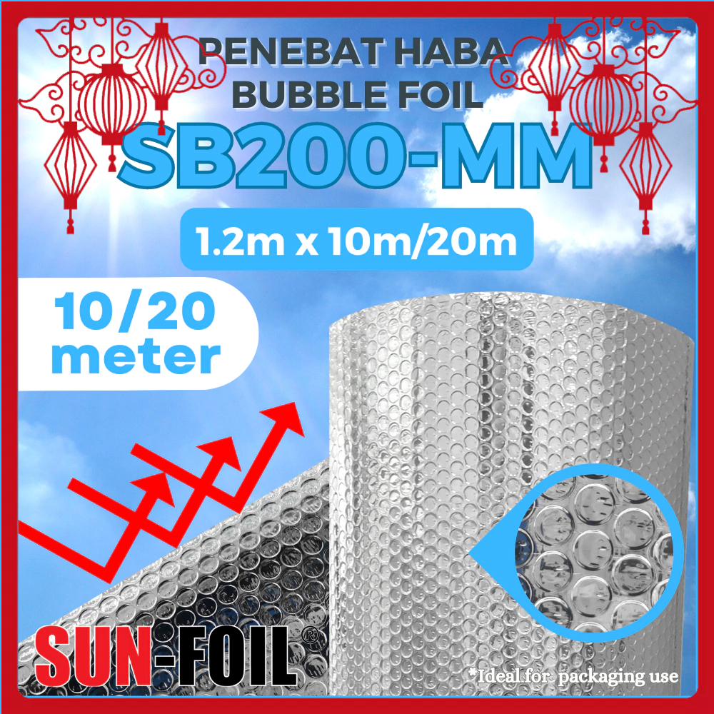 SUNFOIL SB200-MM (1.2m x 10m/1.2m x 20m) Bubble Foil Series Bubble ...