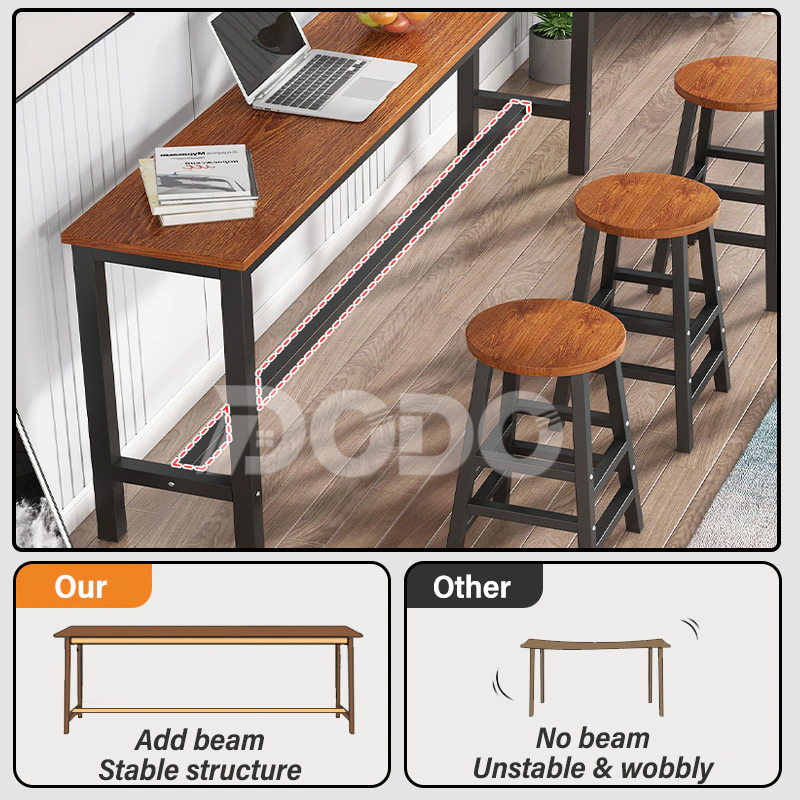 DO H100cm Bar Table Set Long High Table Home Kitchen Balcony Coffee ...