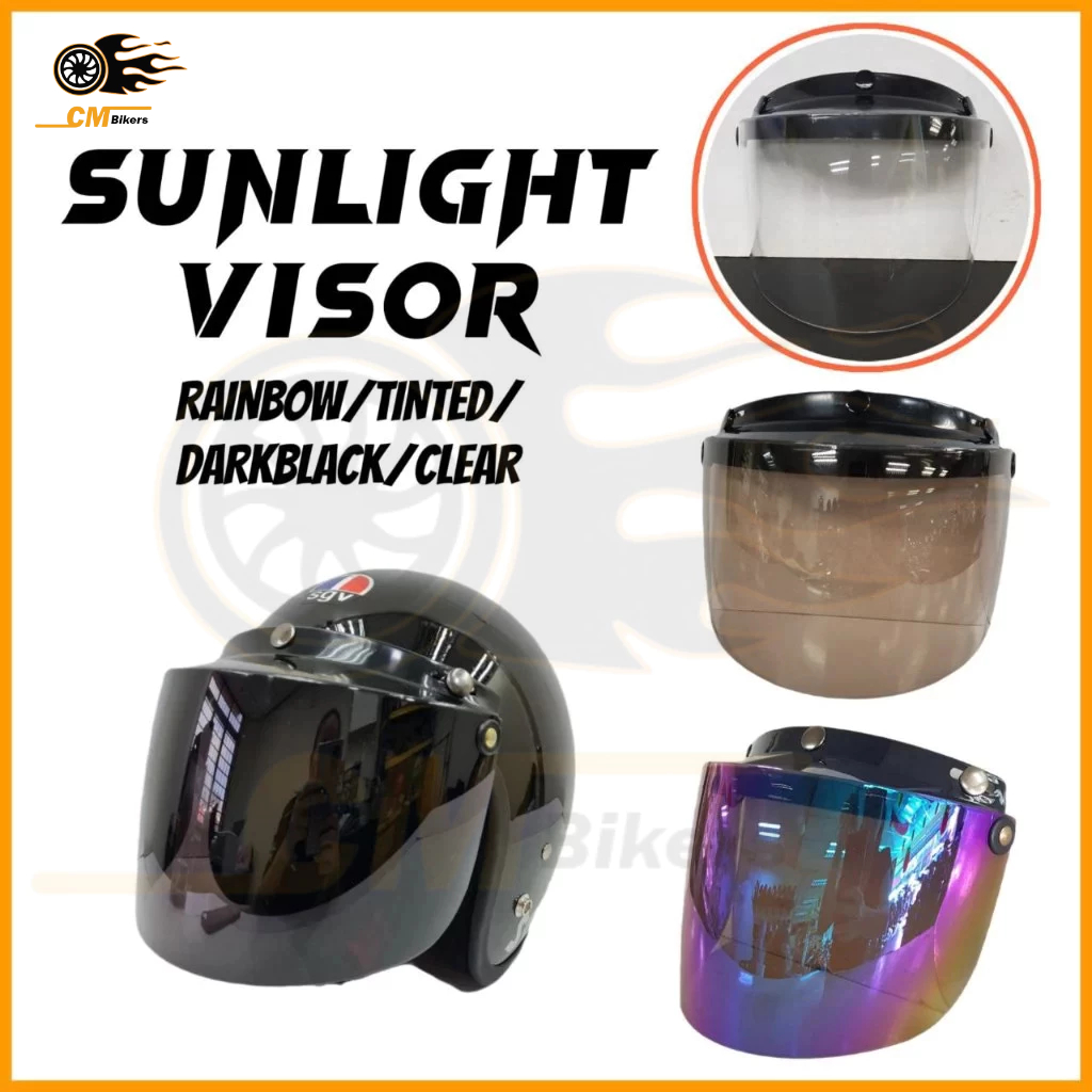 SUNLIGHT Visor Tinted 3 Pin 3 BUTTON Visor Helmet Motor Ms88 Xdot Rs88 ...
