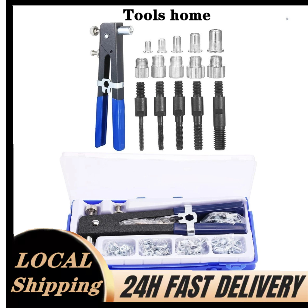 86PCS Rivet Nut Tool Kit Set Blind Rivet Nut Hand Riveter Wrench ...