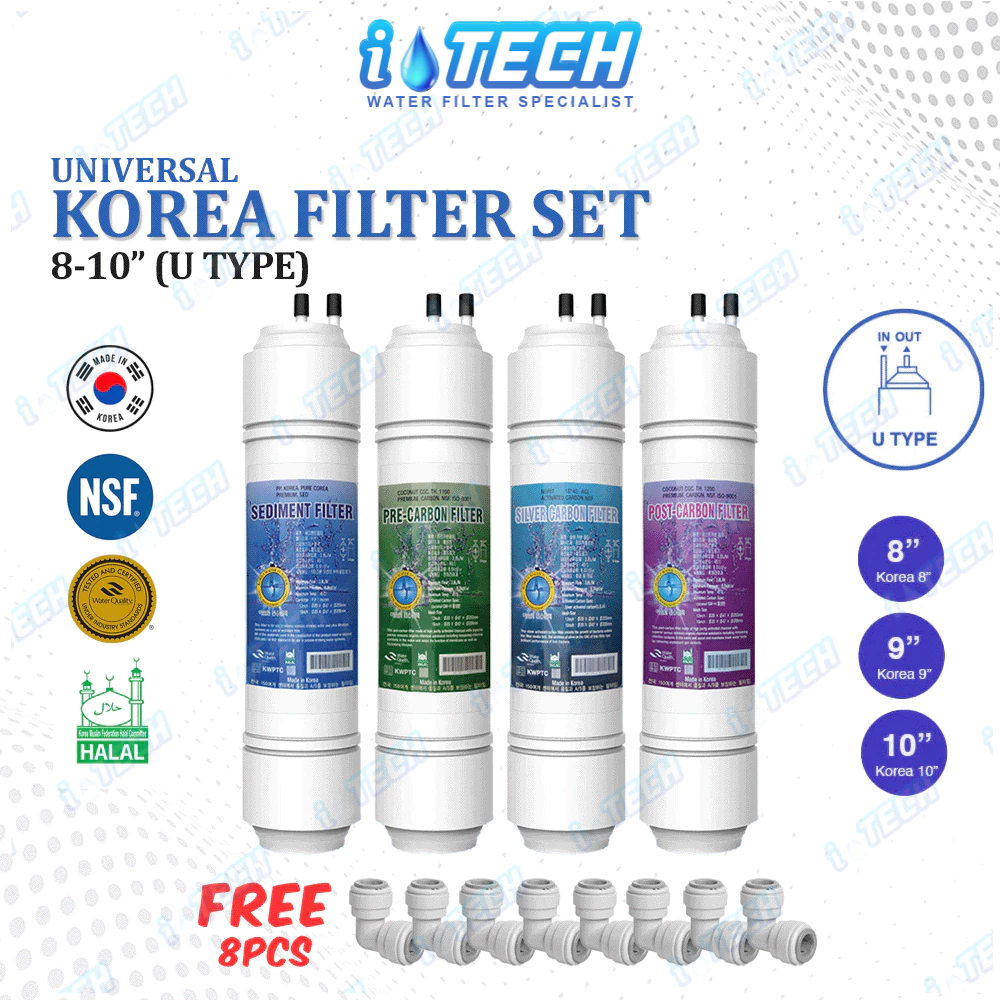 OEM Korea Water Filter Halal U Type 10" 9" 8" Sediment/Pre-Carbon ...